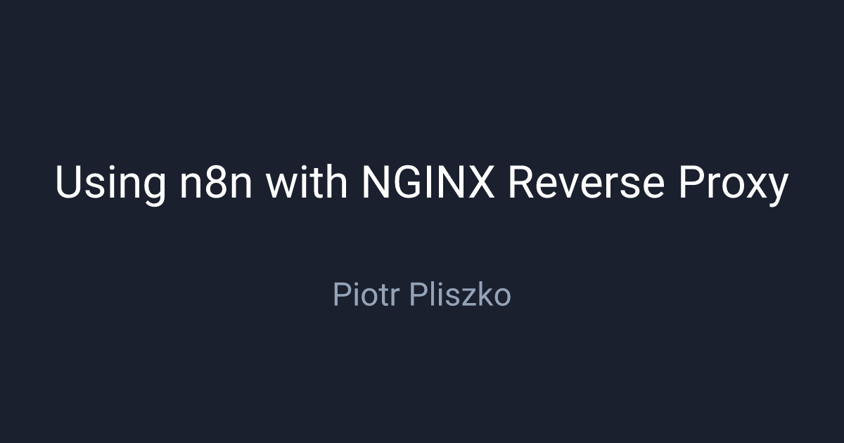 Using n8n with NGINX Reverse Proxy