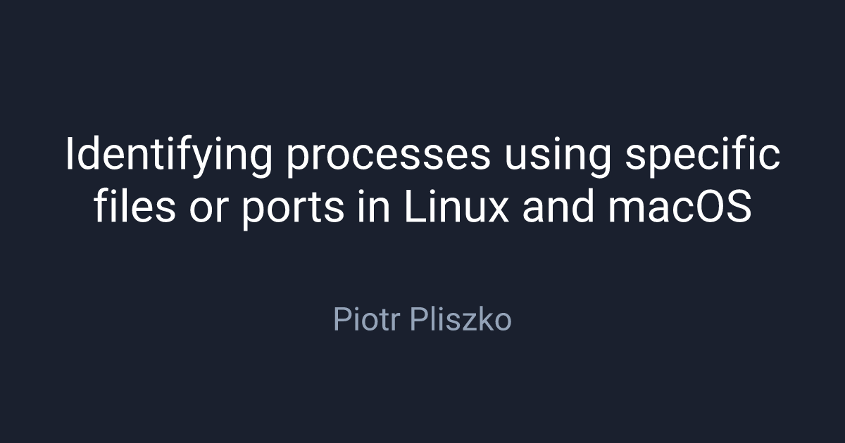 Identifying processes using specific files or ports in Linux and macOS